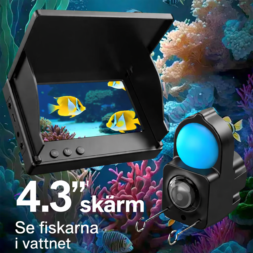 4.3" HD Fishing Camera Pro Fiskekamera med 30 meter kabel – Design & Divine